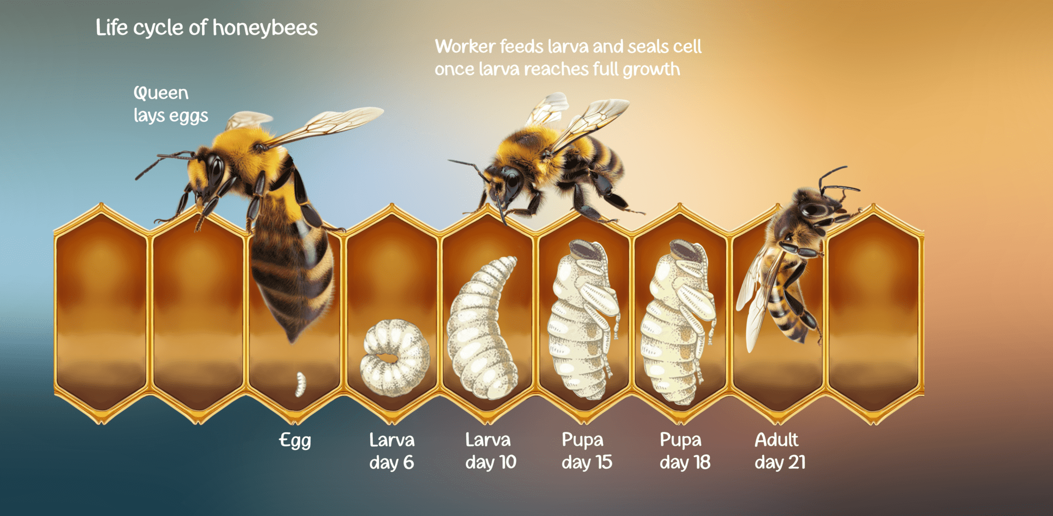 The Life Cycle of Honey Bees: From Egg to Adult | HHC